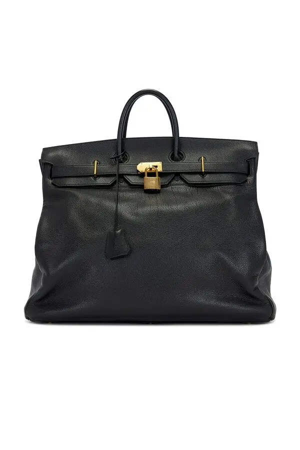 Hermès Ardennes Haut A Curroies Birkin 50 Handbag In Black - Noir