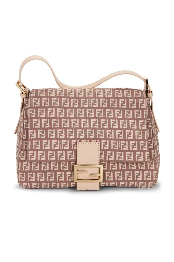 Fendi Zucchino Mama Baguette Shoulder Bag - Beige