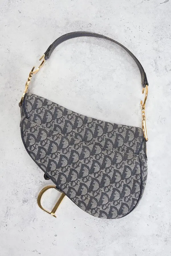 Dior Trotter Oblique Saddle Bag - Blue