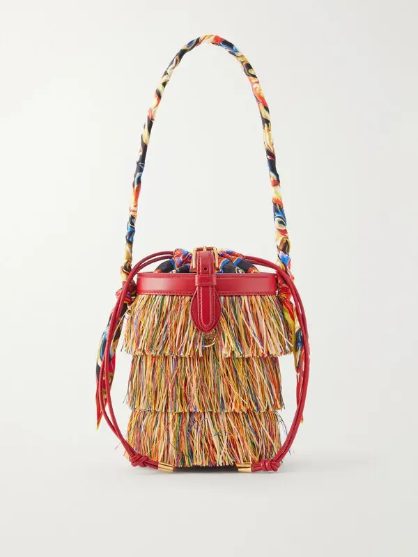 Dolce & Gabbana Capri Fringed Raffia Bucket Bag - Multi