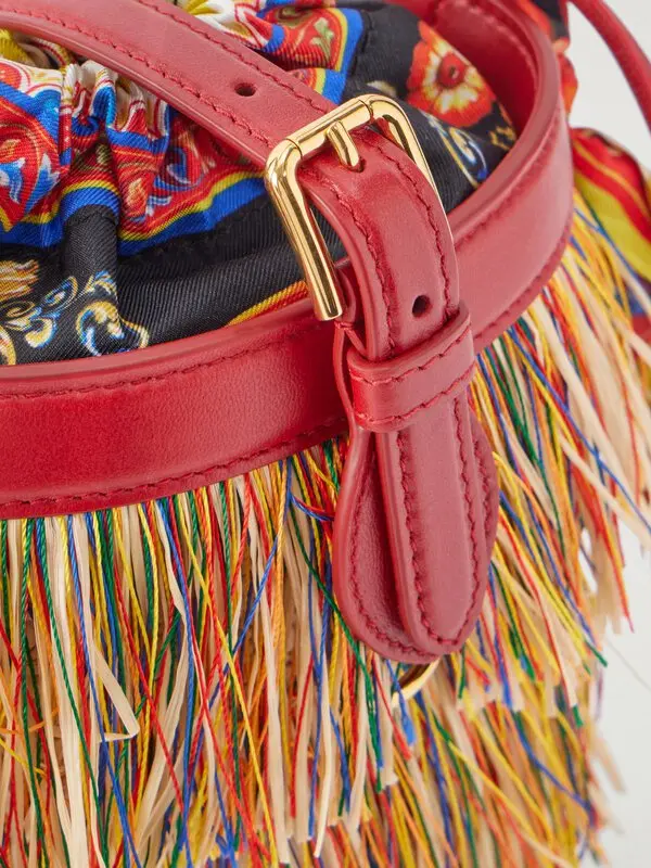 Dolce & Gabbana Capri Fringed Raffia Bucket Bag