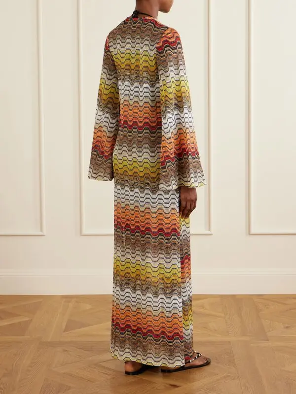 Missoni Mare Striped Metallic Crochet-knit Coverup - Multi