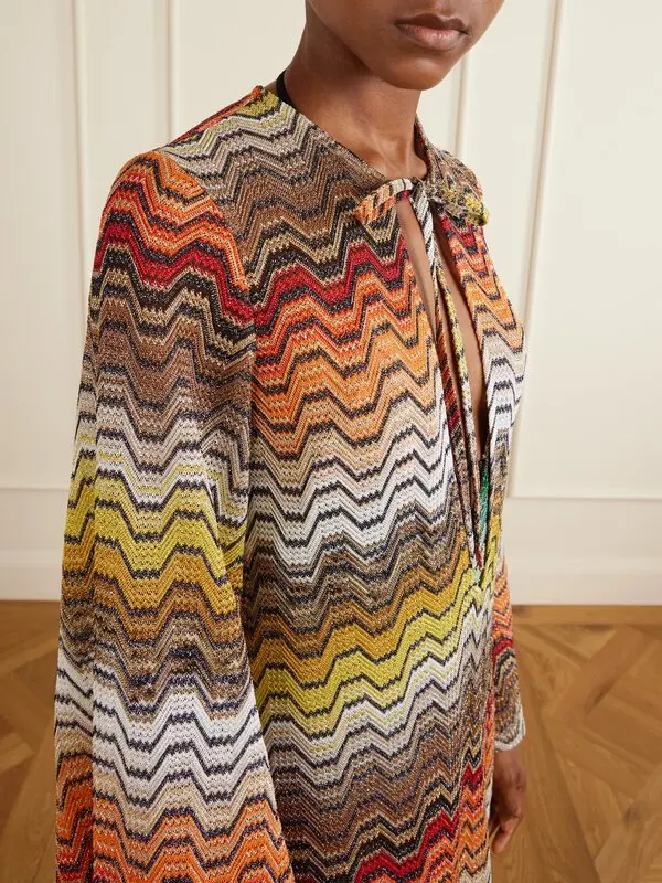 Missoni Mare Striped Metallic Crochet-knit Coverup - Multi