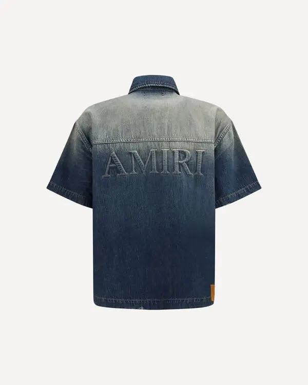 Amiri Ebroidered Logo Deni Shirt Ale