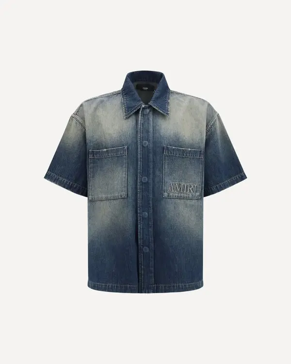 Amiri Ebroidered Logo Deni Shirt Ale