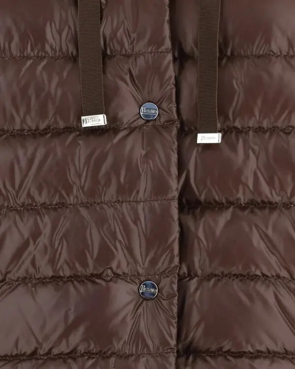 Herno Down Jacket With Wool Sleeves And Hood