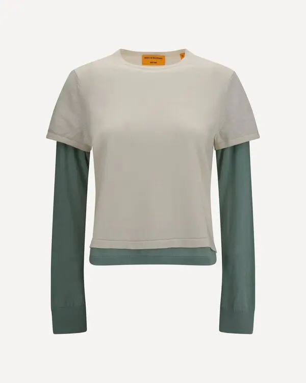 Guest In Residence Layered Long Sleeve Sweater