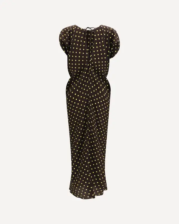 Marni Printed Polka Dot Crepe Midi Dress