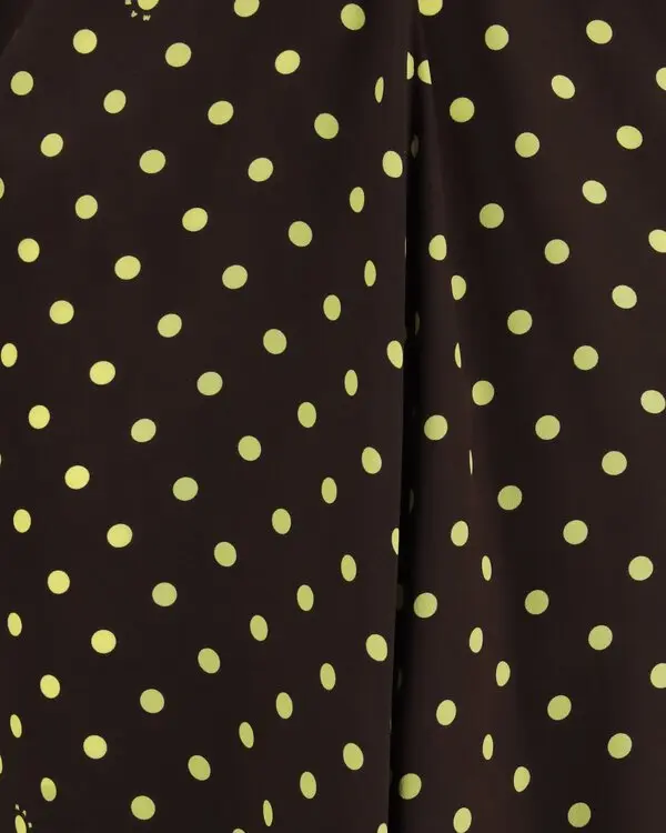 Marni Printed Polka Dot Crepe Midi Dress