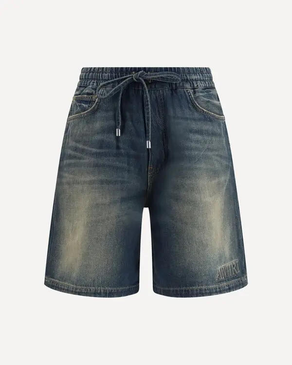 Amiri Drawstring Denim Shorts - Blue