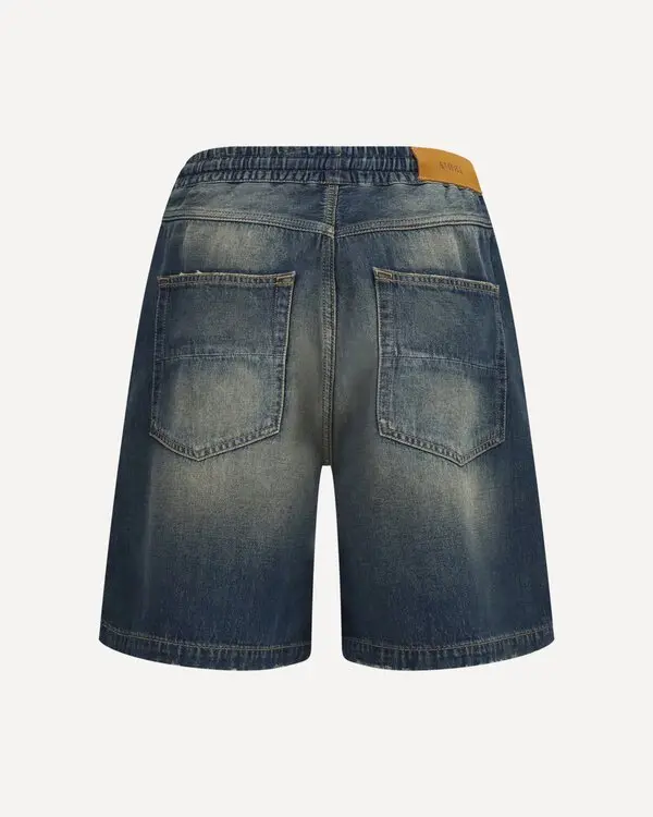 Amiri Drawstring Denim Shorts - Blue