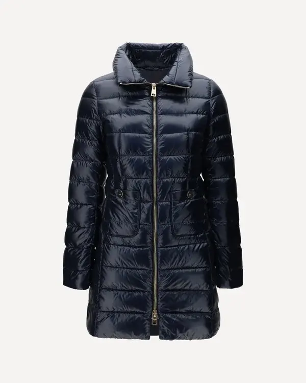 Herno Maria Quilted Down Jacket With High Collar - Blue