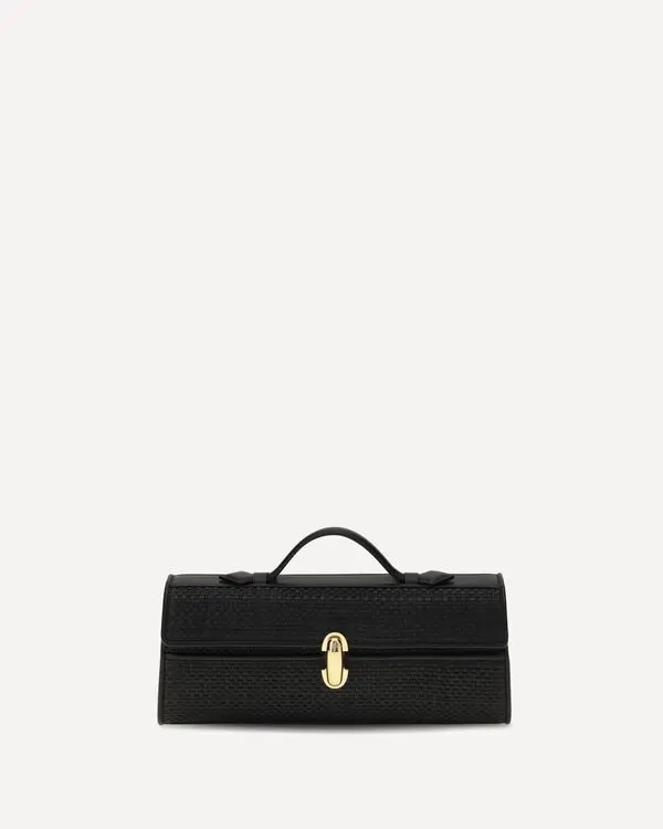 Savette Rafia Slim Symmetry Pochette - Black