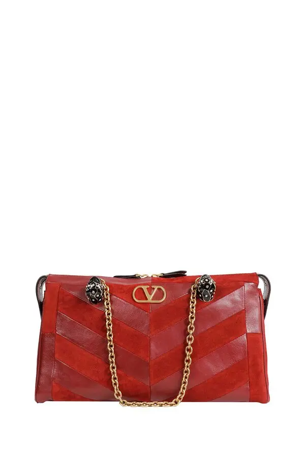 Valentino Garavani Panthea Medium Shoulder Bag - Red