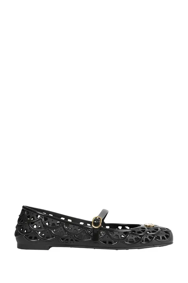Valentino Garavani Vlogo Rubber Mary Jane Ballet Flats