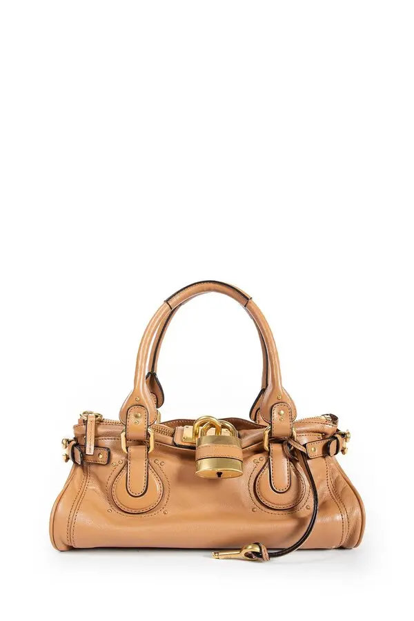 Chloé Paddington Leather Shoulder Bag - Beige