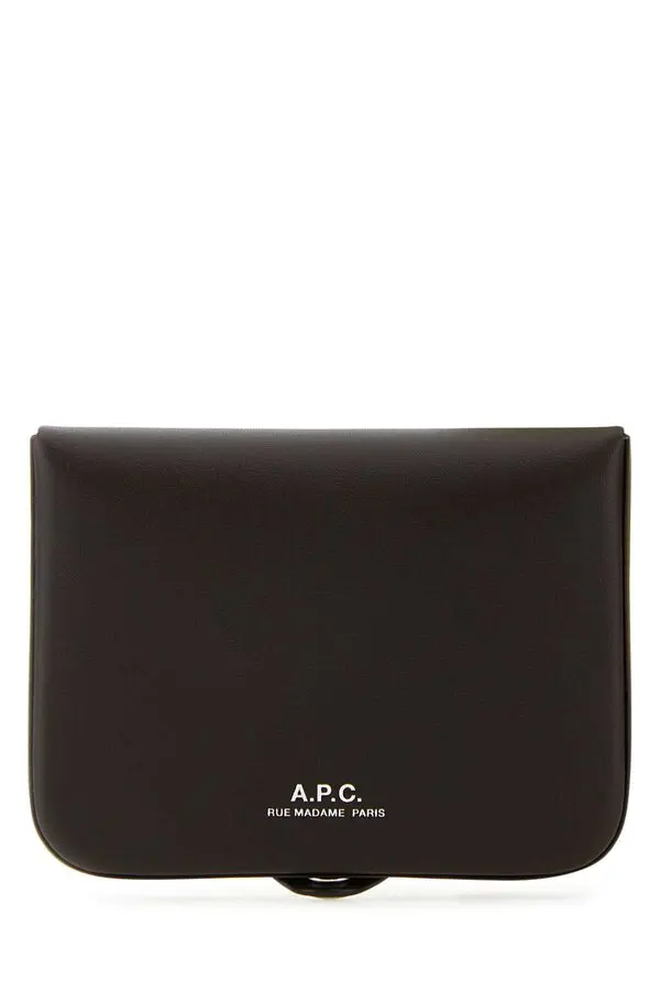 A.p.c. Dark Leather Card Holder - Brown