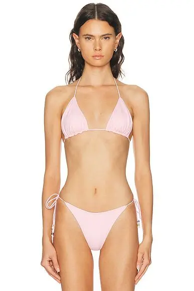 Jacquemus Le Haut De Plage Triangle Bikini Top - Pink