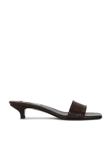 TOTEME Slim Lizard Embossed Bandeau Mule - Brown