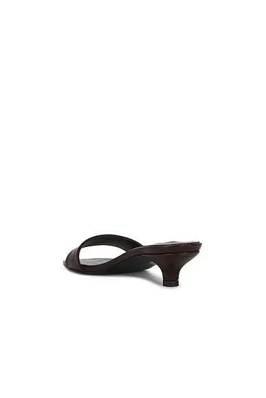 TOTEME Slim Lizard Embossed Bandeau Mule - Brown