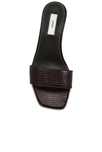 TOTEME Slim Lizard Embossed Bandeau Mule - Brown
