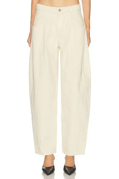 Isabel Marant Étoile Lisha Wide Leg Denim Trousers - Beige