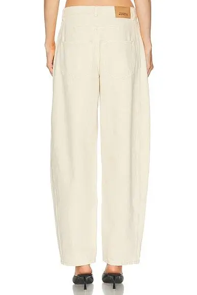 Isabel Marant Étoile Lisha Wide Leg Denim Trousers - Beige