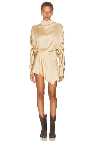 Isabel Marant Étoile Neline Dress In Satin - Beige