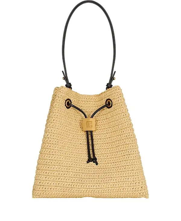 Balmain Pulse Crochet And Leather Backpack - Beige