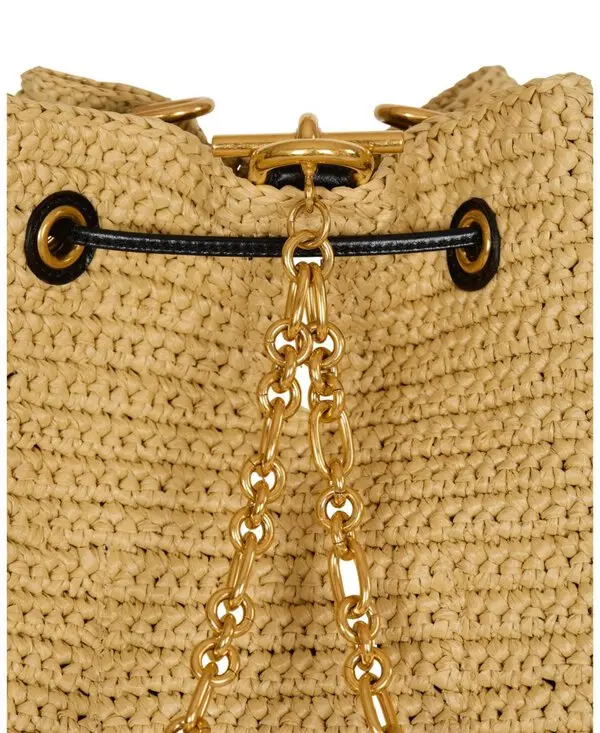 Balmain Pulse Crochet And Leather Backpack