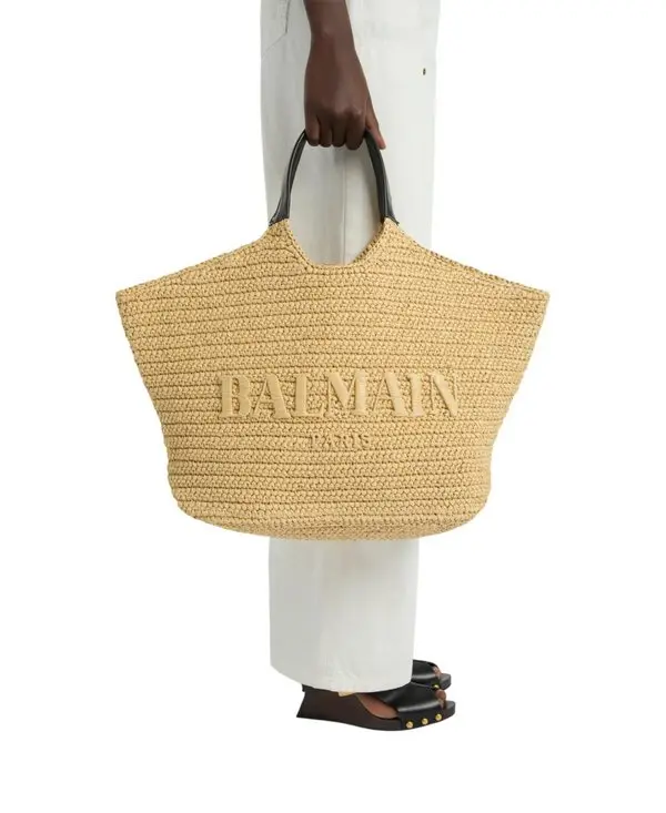 Balmain Crochet Tote Bag - Beige