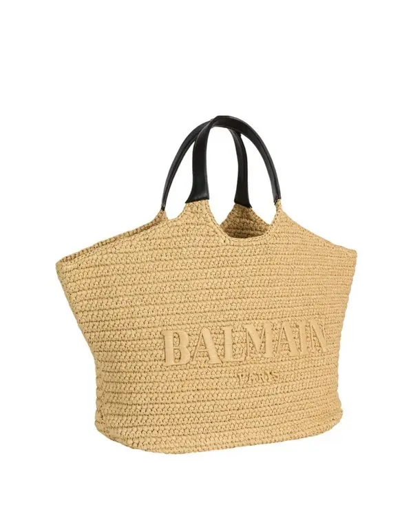 Balmain Crochet Tote Bag - Beige