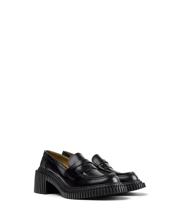 Camper Pix London Leather Moccasin With Block Heel