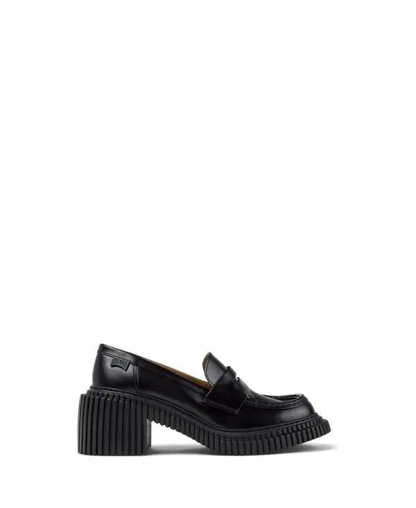 Camper Pix London Leather Moccasin With Block Heel
