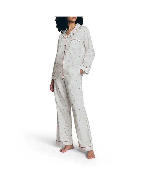 PIGLET IN BED Posy Bud Cotton Trouser Set - Pearl