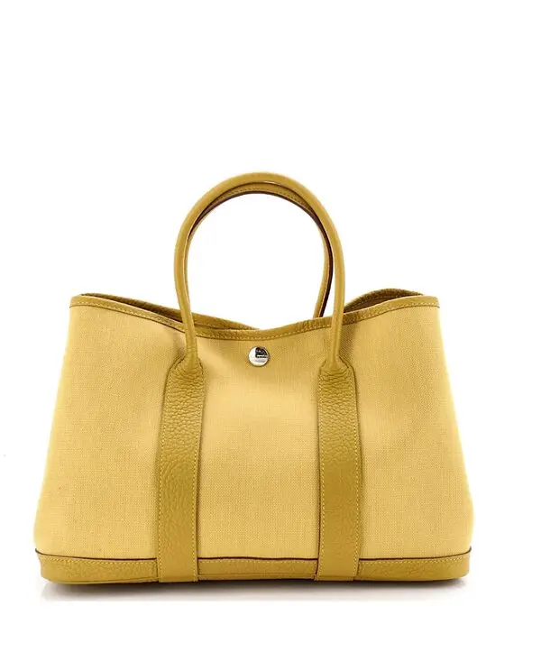 Hermès 30 Garden Party Tote Toile And Leather - Yellow