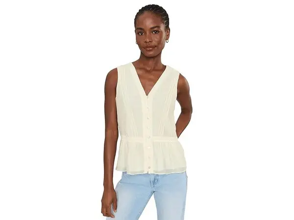 Vince Camuto Lace Trim Shell Clothing New Ivory - White