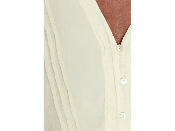 Vince Camuto Sleeveless V-neck Lace Trim Peplum Top