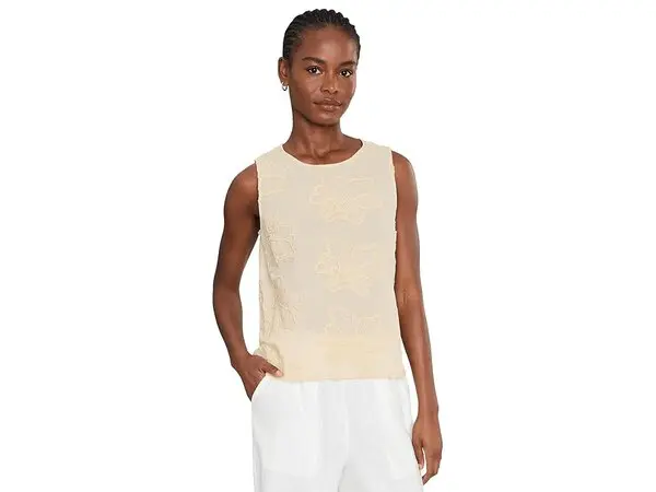 Vince Camuto Embroidered Boxy Tank Blouse - Gray
