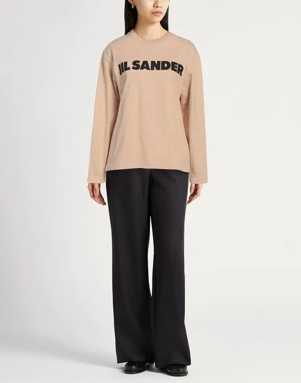 JIL SANDER Long Sleeve Crewneck T-shirt - Beige