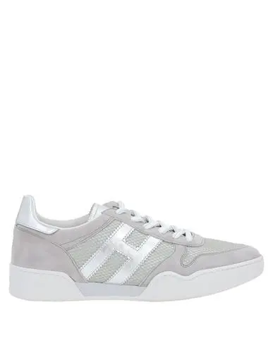 Hogan Sneakers Size Soft Leather, Textile Fibers - Grey