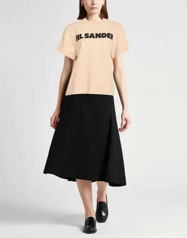 JIL SANDER Logo Print Cotton T-shirt - Beige
