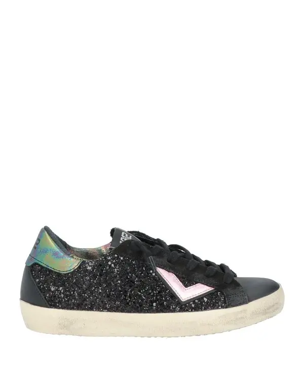 4B12 Distressed Multicolor Glittered Leather And Synthetic Material Sneakers