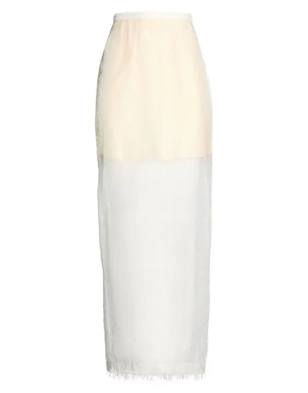 ALYSI Crème Maxi Skirt In Cupro And Polyamide - Beige