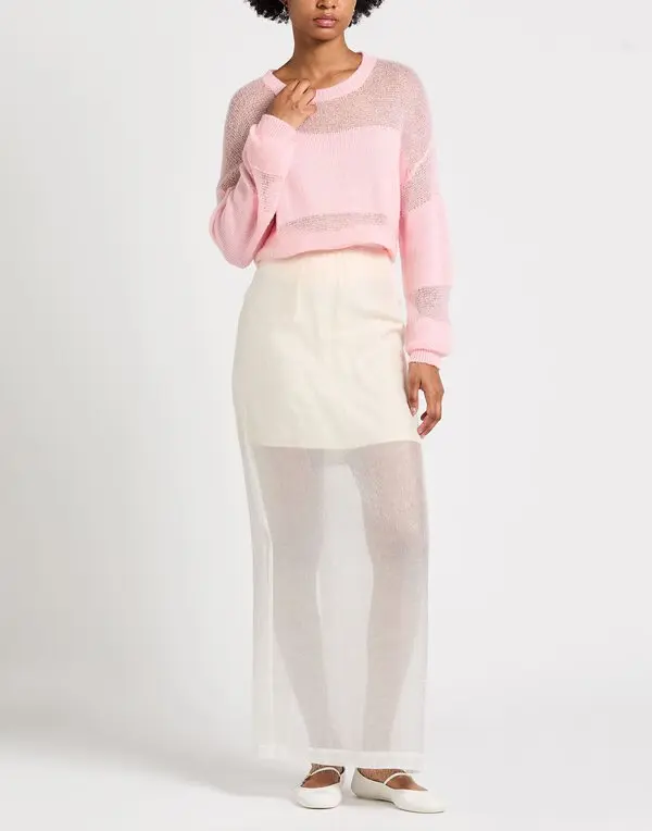 ALYSI Crème Maxi Skirt In Cupro And Polyamide - Beige