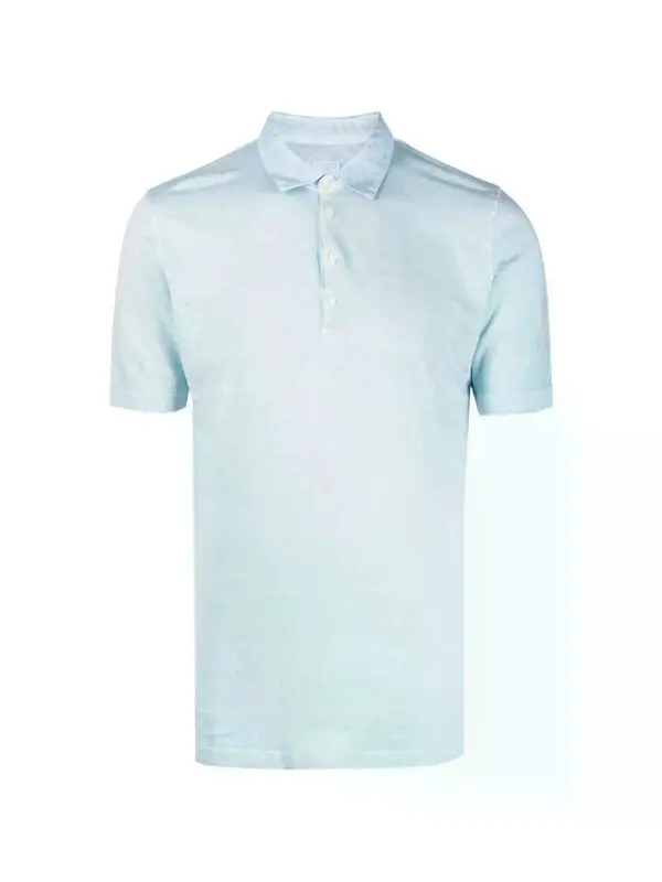 120% Lino Short-sleeve Polo Shirt - Blue