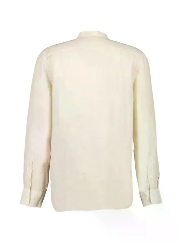 120% Lino Band-collar Pocket Shirt