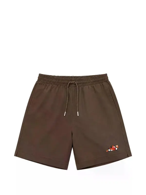 ALBERTO BRESCI Embroidered Motif Drawstring Shorts