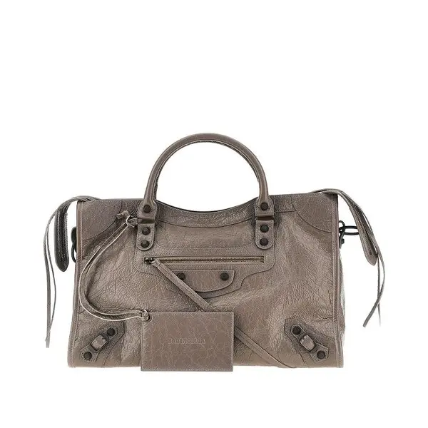 Balenciaga Arena Leather Medium 'le City' Bag - Grey