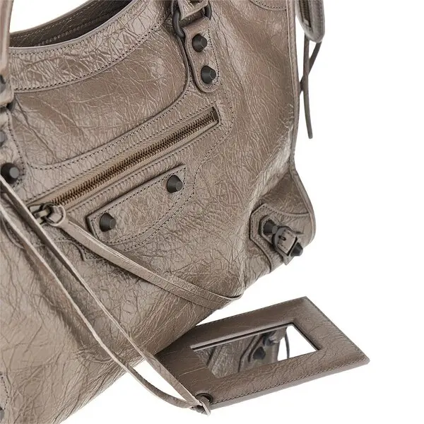 Balenciaga Arena Leather Medium 'le City' Bag - Grey